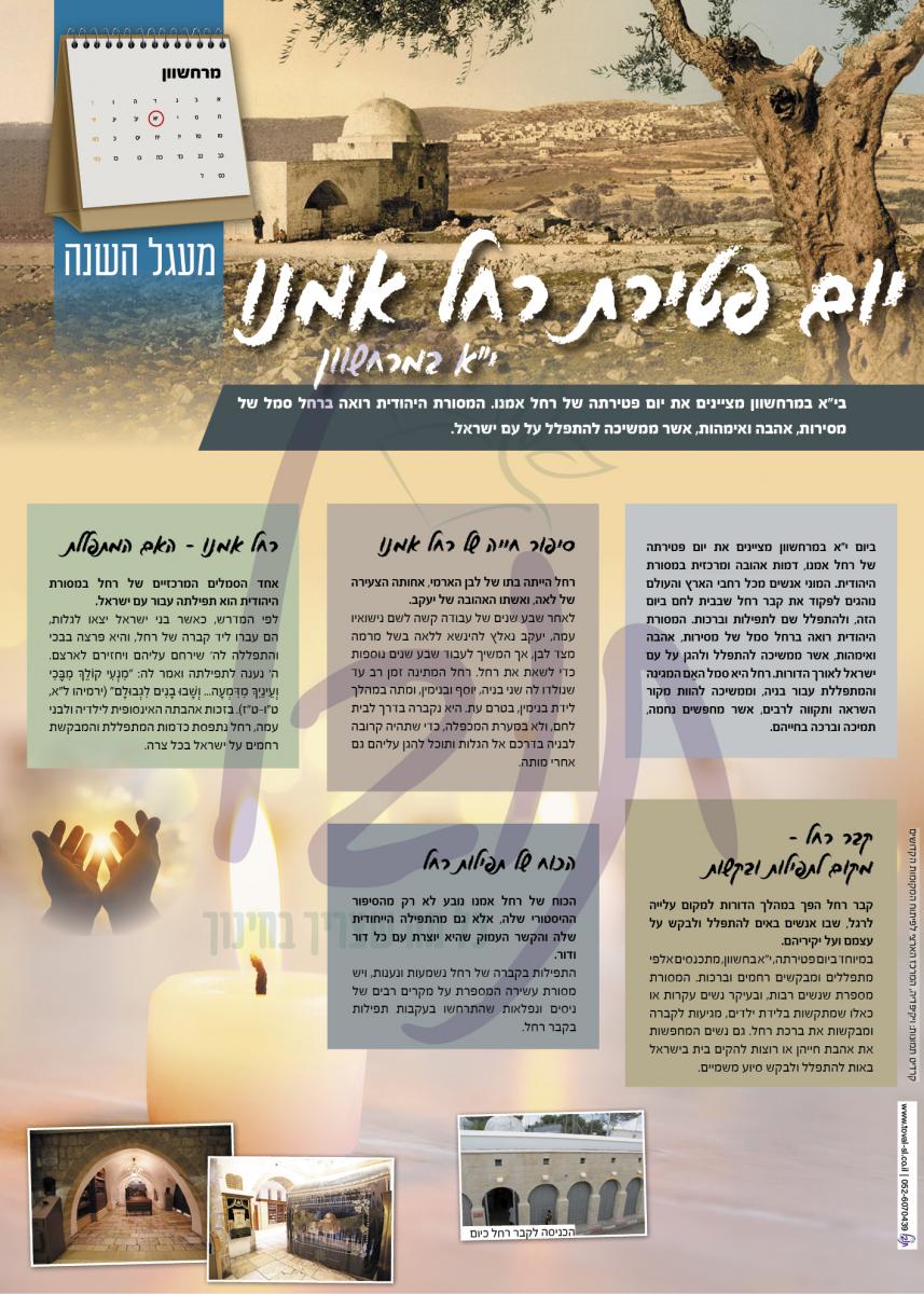 י"א במרחשוון - יום פטירת רחל אימנו